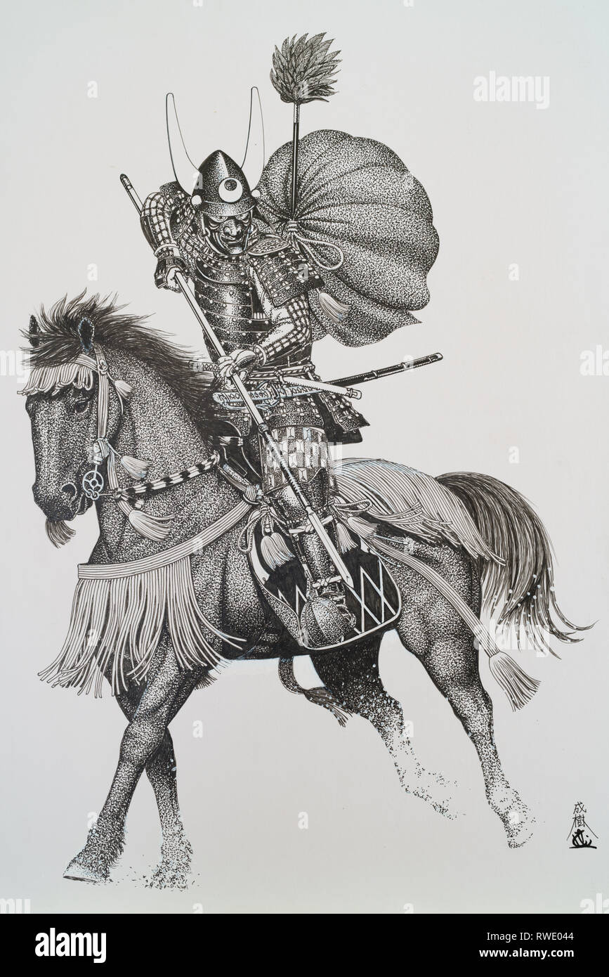 Ancient japanese samurai painting hi-res stock photography and images ...