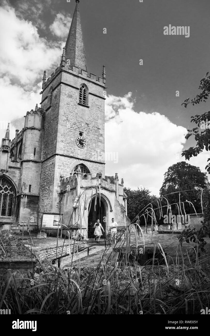 Picturesque village church Black and White Stock Photos & Images - Alamy