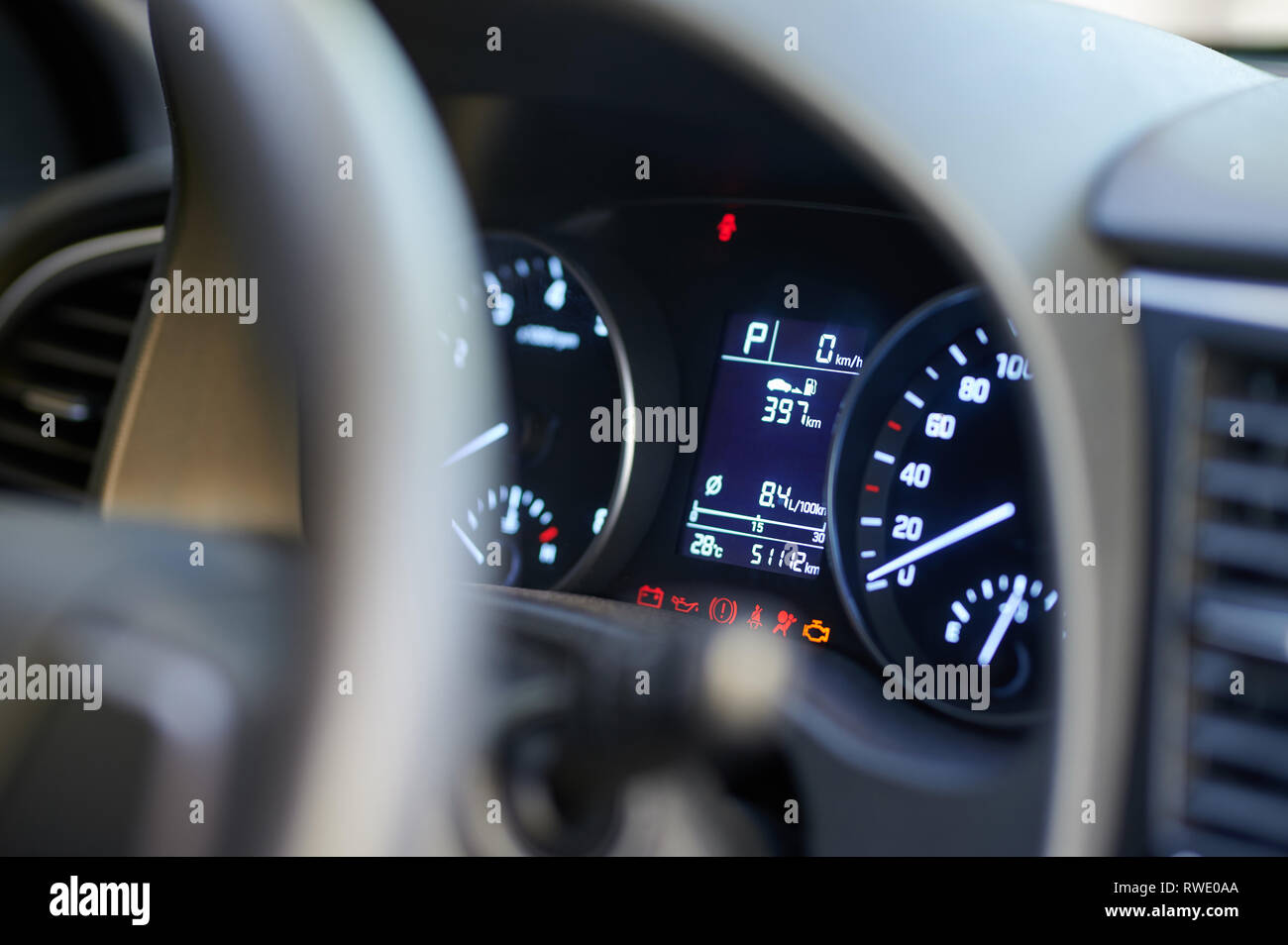 Errors on car dashboard with screen close up view Stock Photo - Alamy