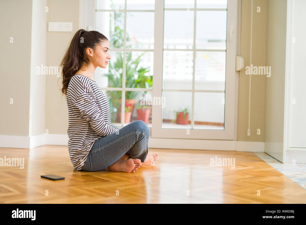 Sitting On Floor Side