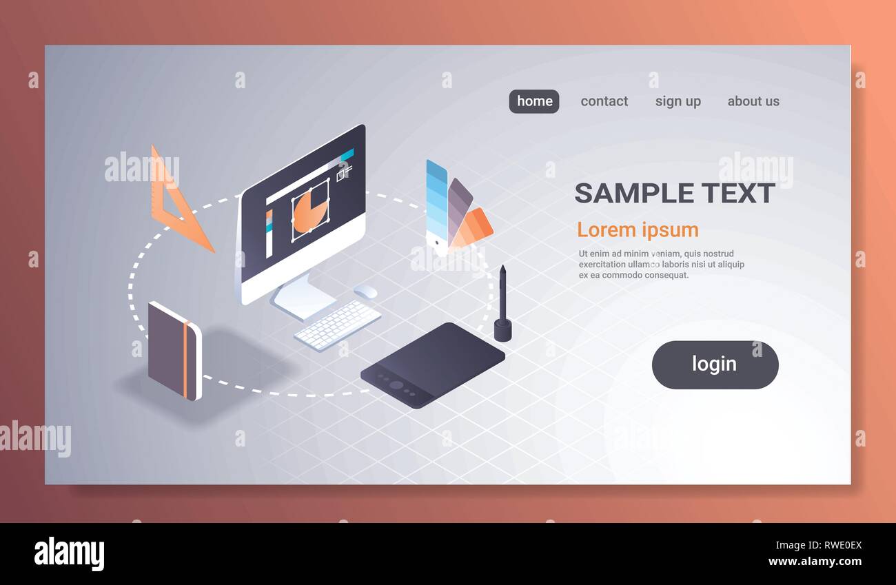 creative graphic web design project concept computer monitor screen ...