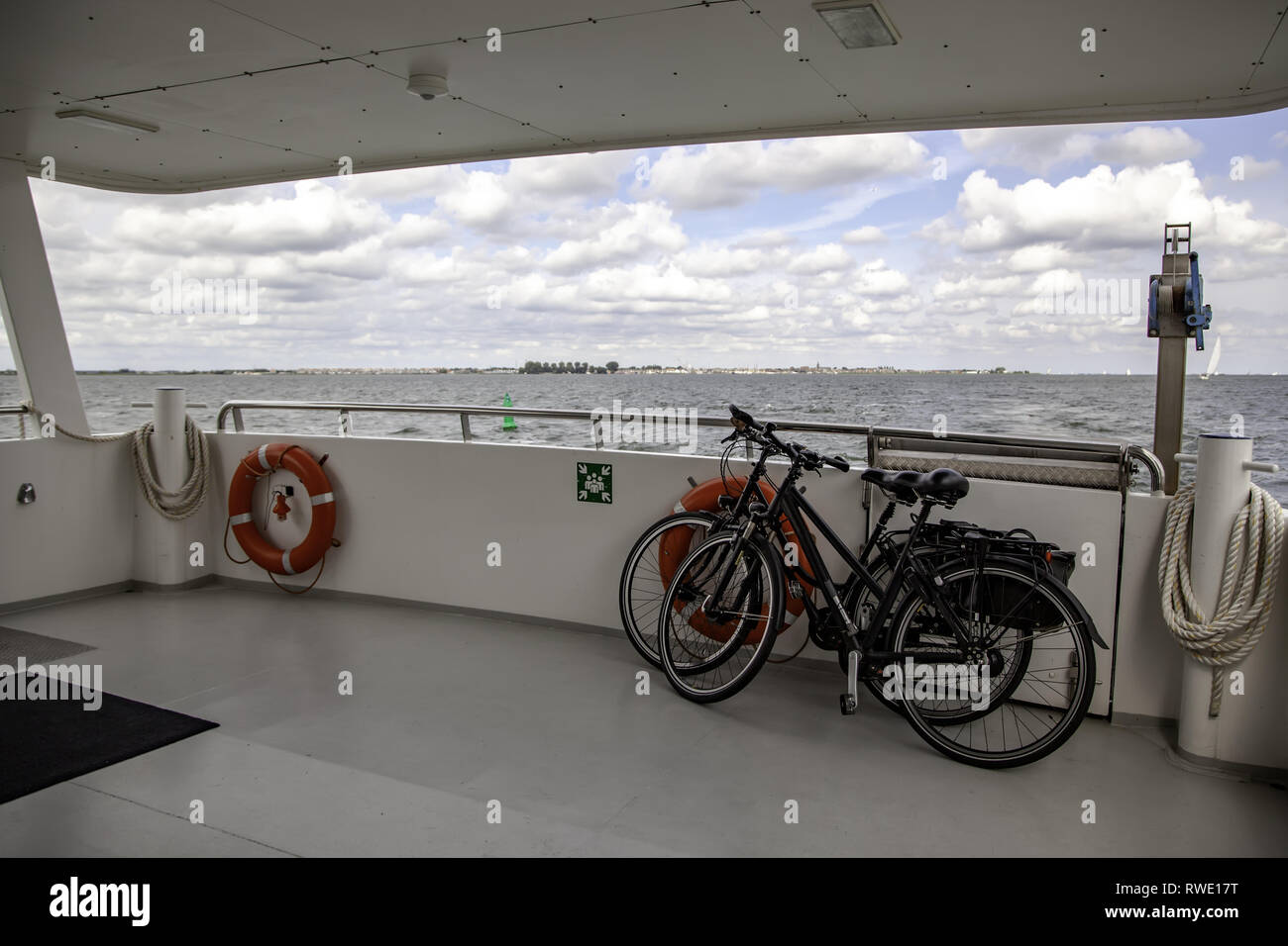 Inside a boat in the sea, detail of maritime transport, cruise and ...