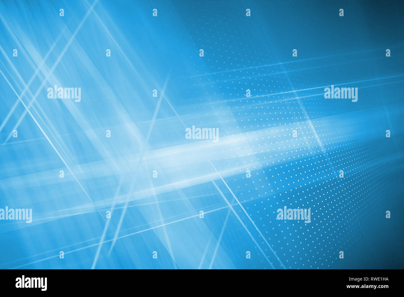 Abstract technology background, light beams on blue background Stock ...