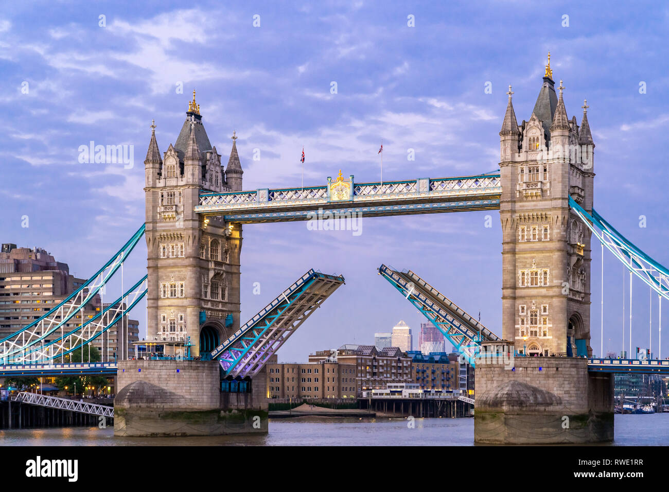 Tower bridge lifting up hi-res stock photography and images - Alamy