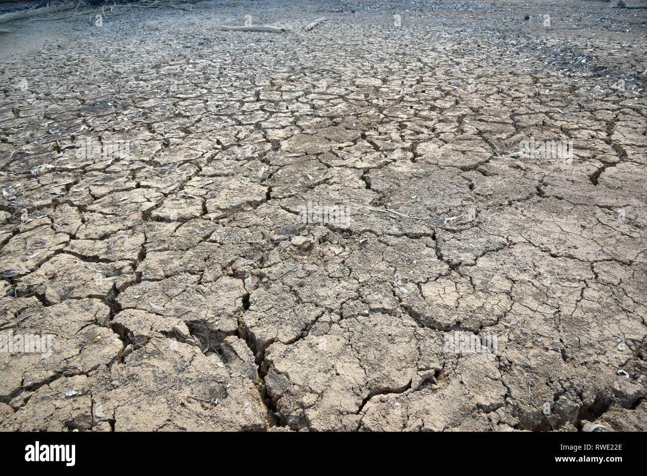 deeply cracked ground in outback Australia during devastating drought ...