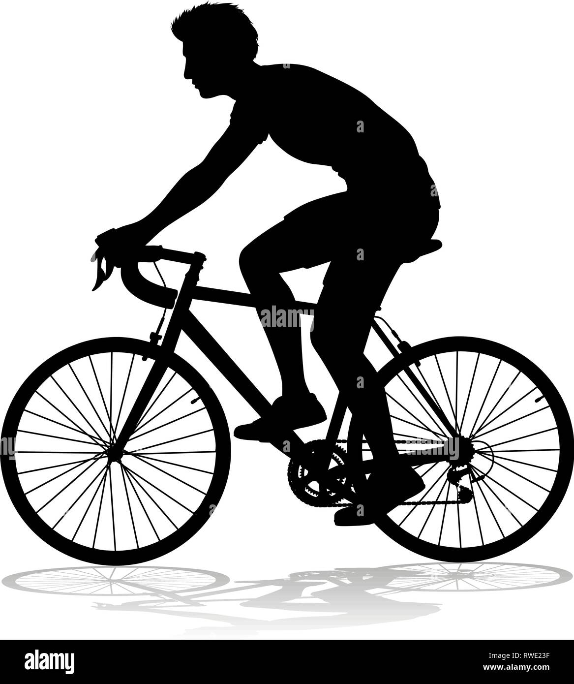 Bicycle biker people group Cut Out Stock Images & Pictures - Alamy
