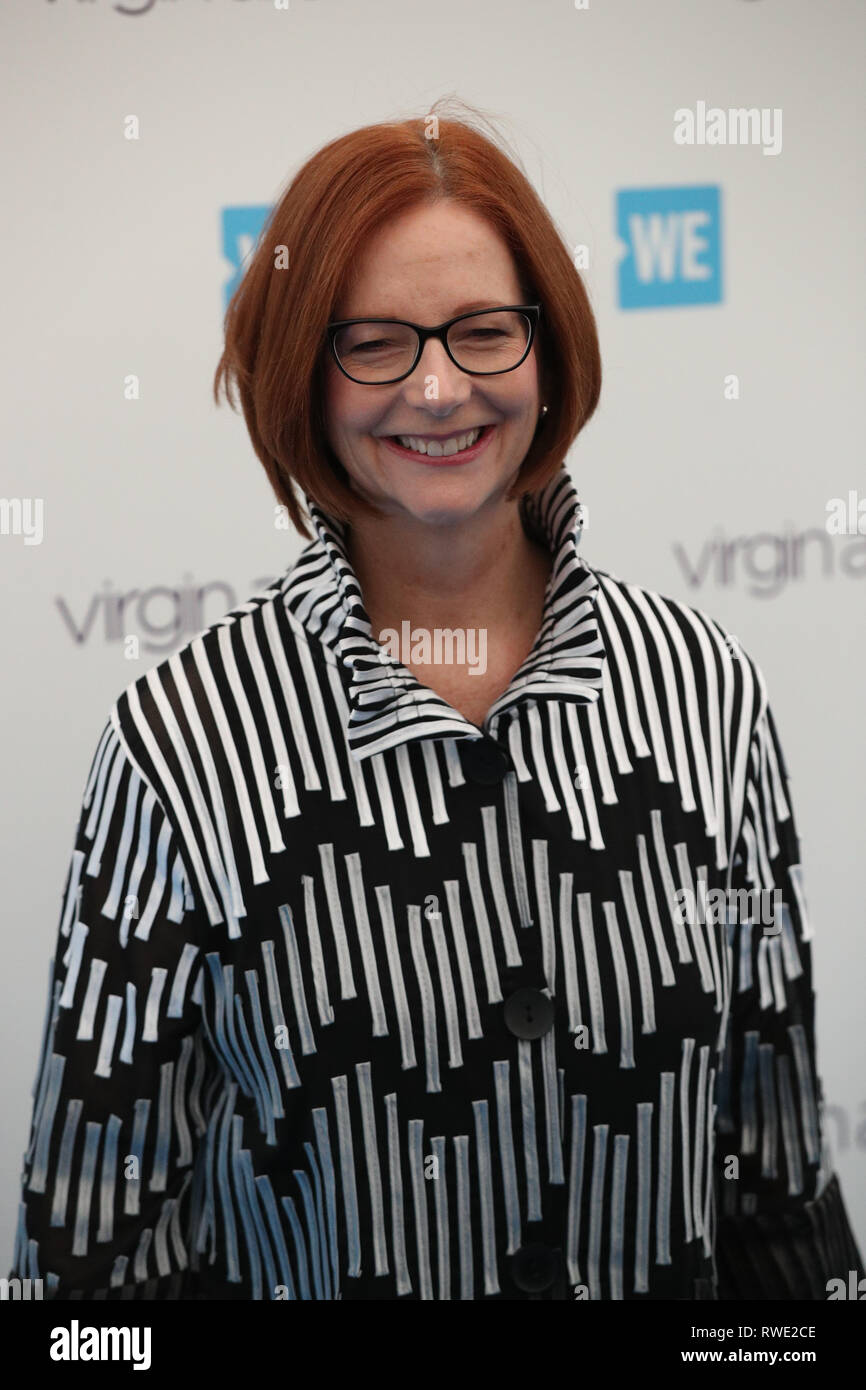 Julia Gillard arrives at WE Day UK at the SSE Arena in Wembley, London ...