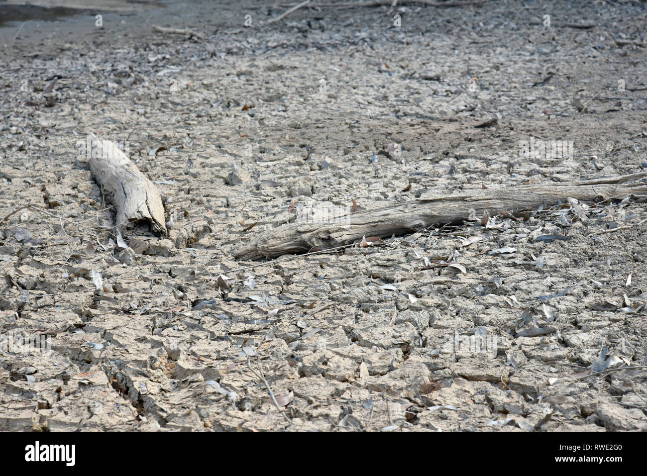 deeply cracked ground in outback Australia during devastating drought ...