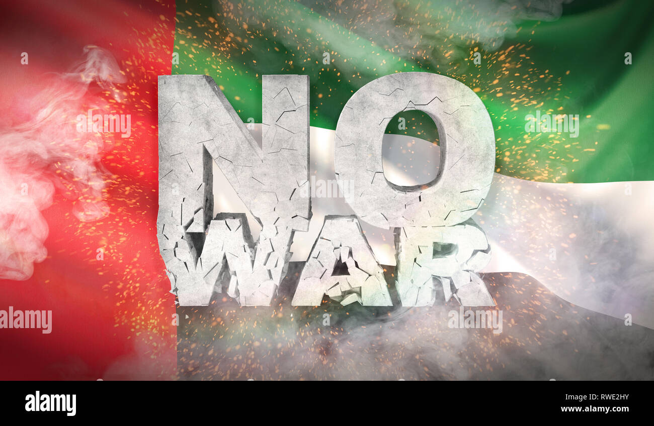 No war concept. Flag of the United Arab Emirates. 3D illustration Stock ...
