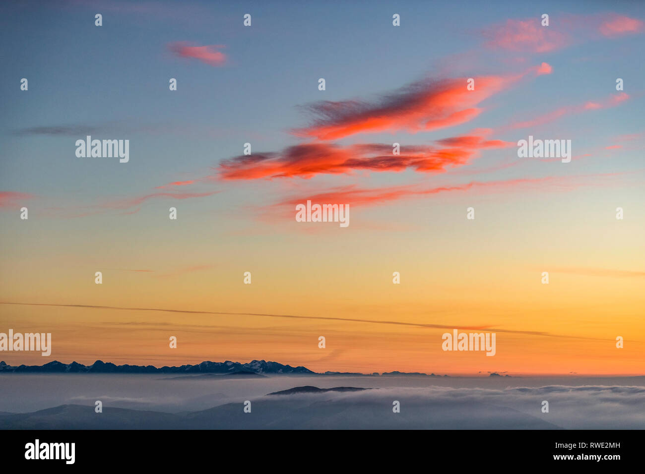 Italy Veneto Monte Grappa view from the Top Stock Photo - Alamy