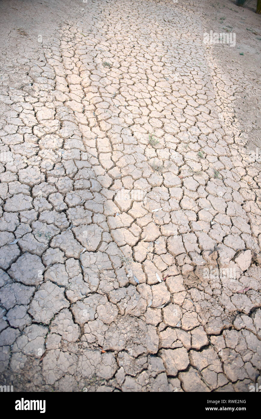 deeply cracked ground in outback Australia during devastating drought ...