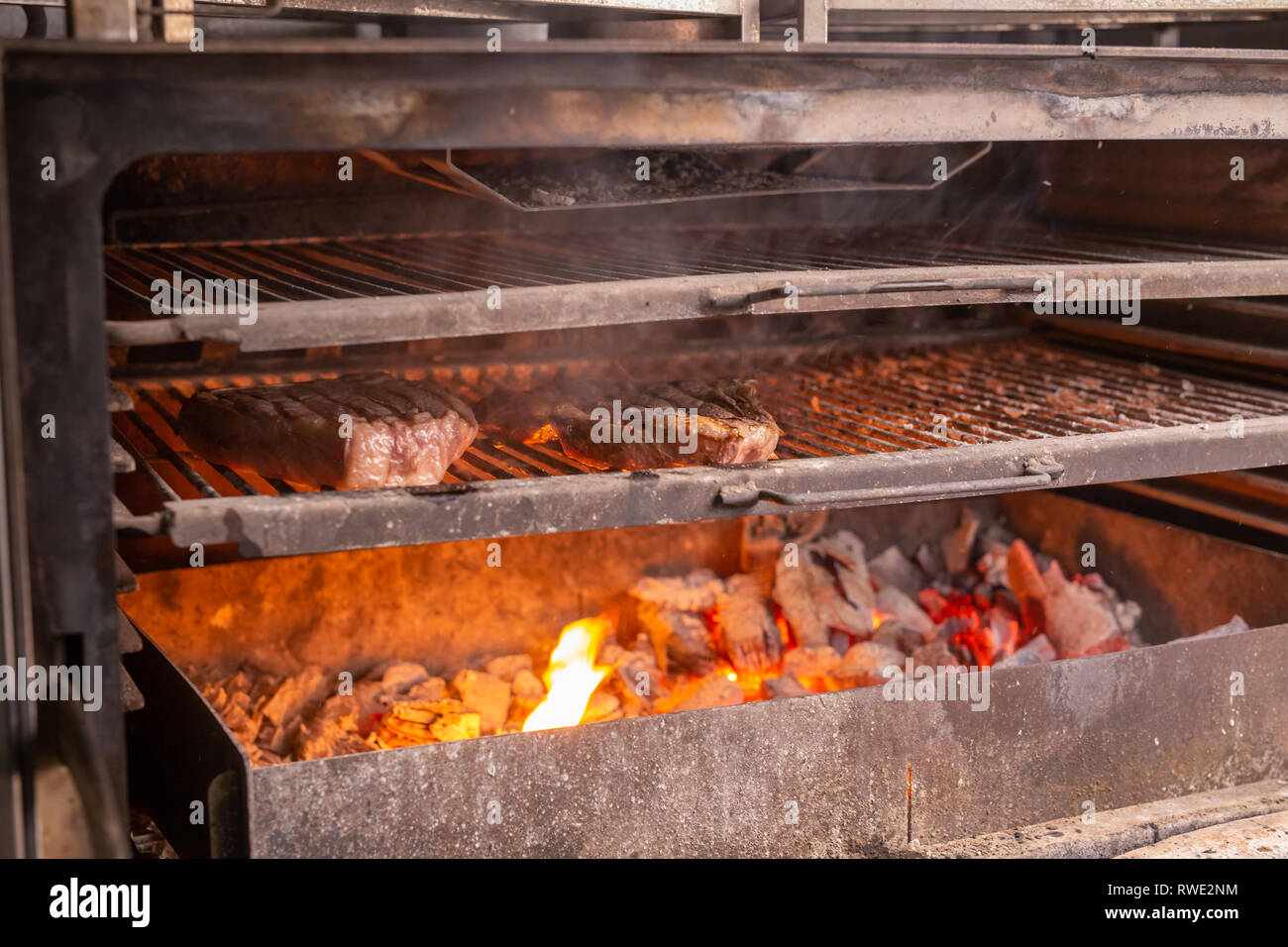 Food concept and meat concept - Roasting a steak Stock Photo - Alamy