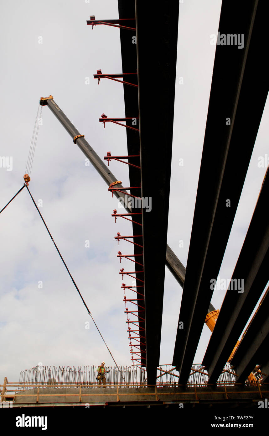 Steelwork installation a construction project in Stock Photo - Alamy
