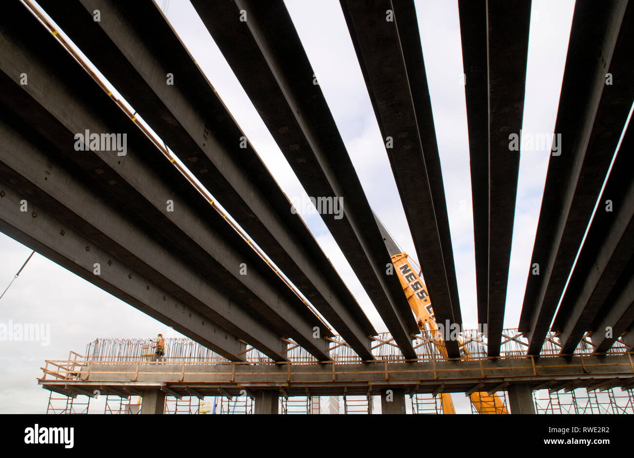 Steelwork installation a construction project in Stock Photo - Alamy