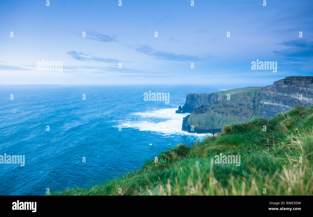 Famous cliffs of Moher in Co. Clare Ireland Europe. Beautiful landscape ...
