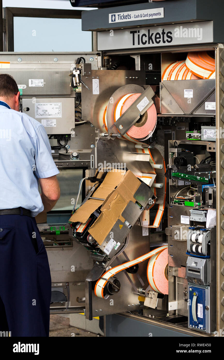 Railway ticket machine maintenance. Montrose Scotland UK Stock Photo ...