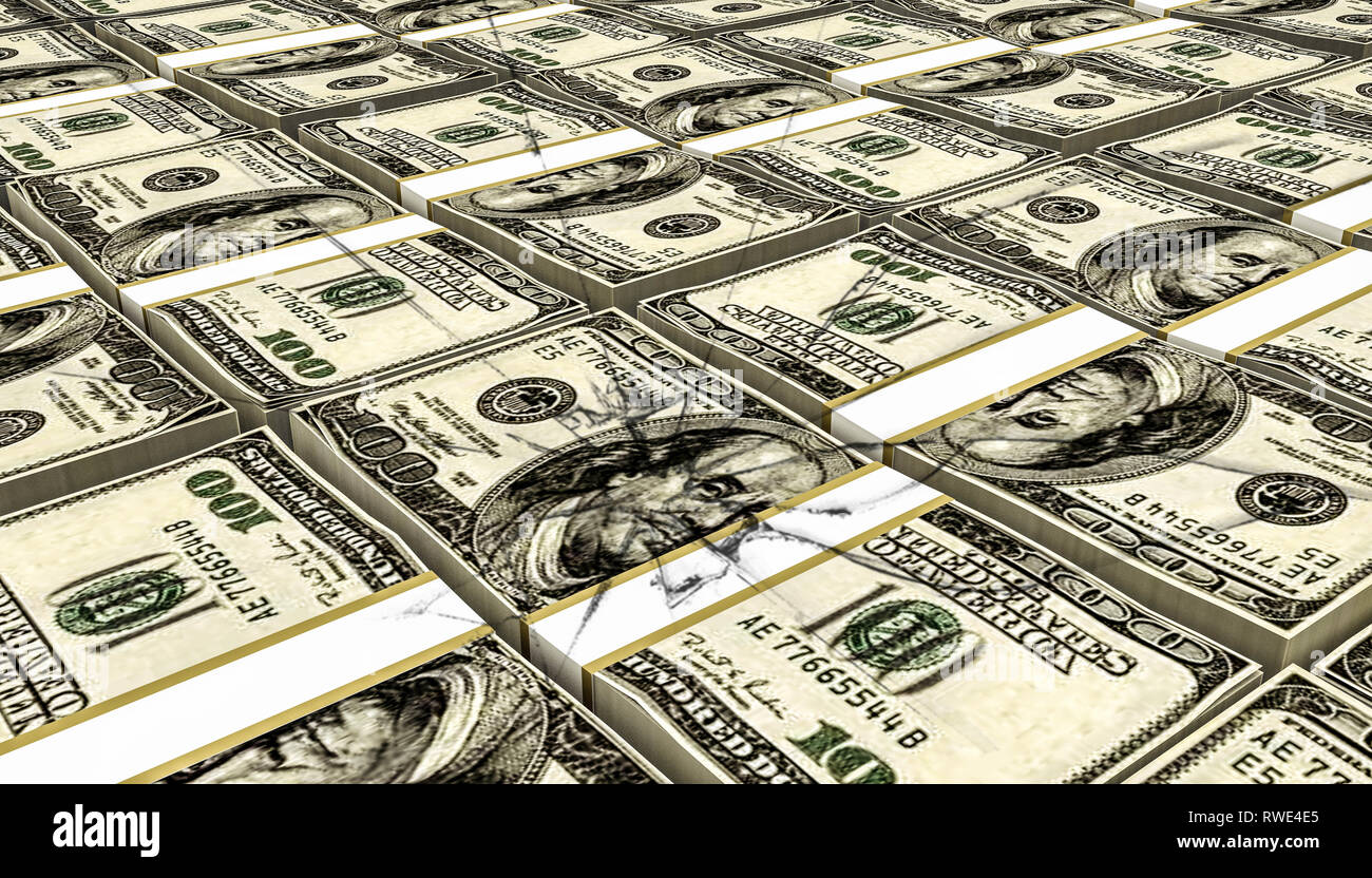 huge dollar stack 3d illustration Stock Photo - Alamy