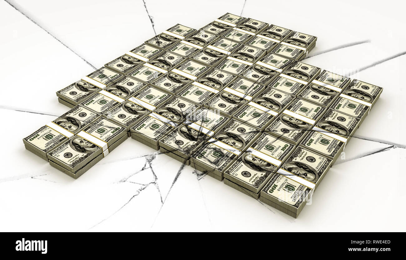 Huge dollar stack isolated on white background Stock Photo - Alamy