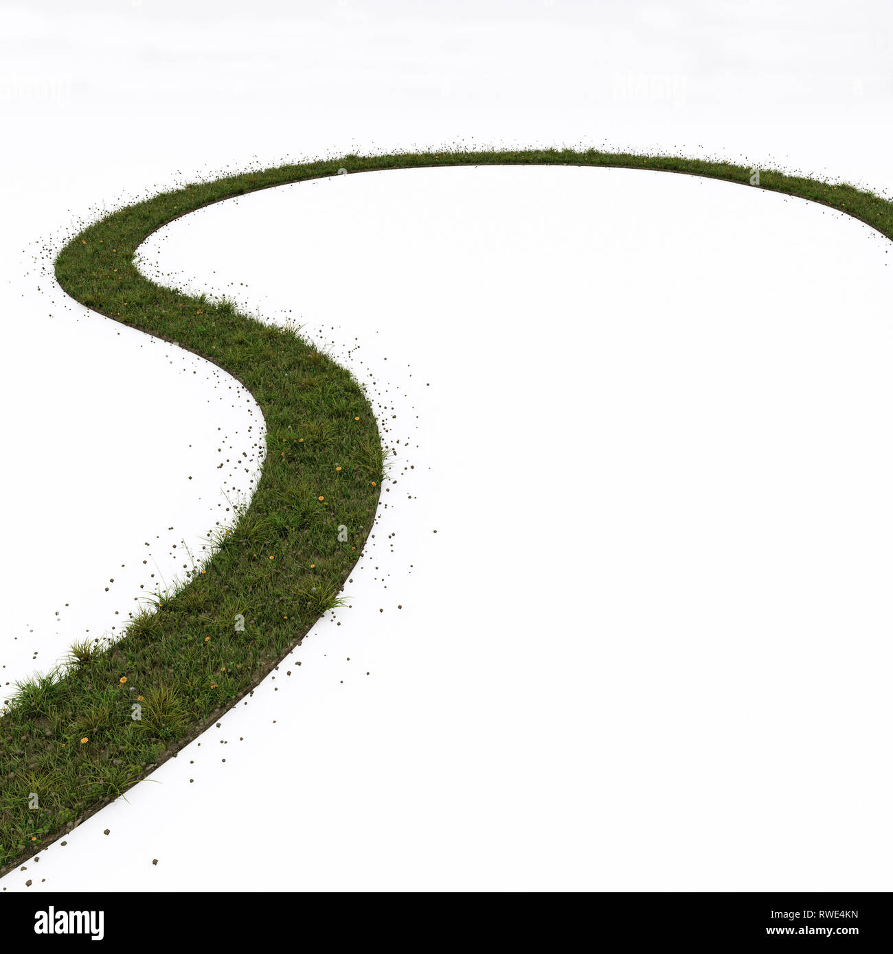 grass path isolated on white background 3d illustration Stock Photo - Alamy