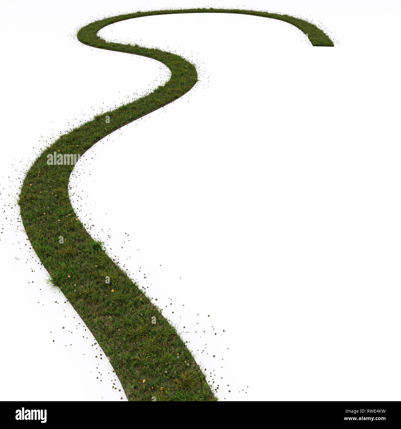 grass path isolated on white background 3d illustration Stock Photo - Alamy