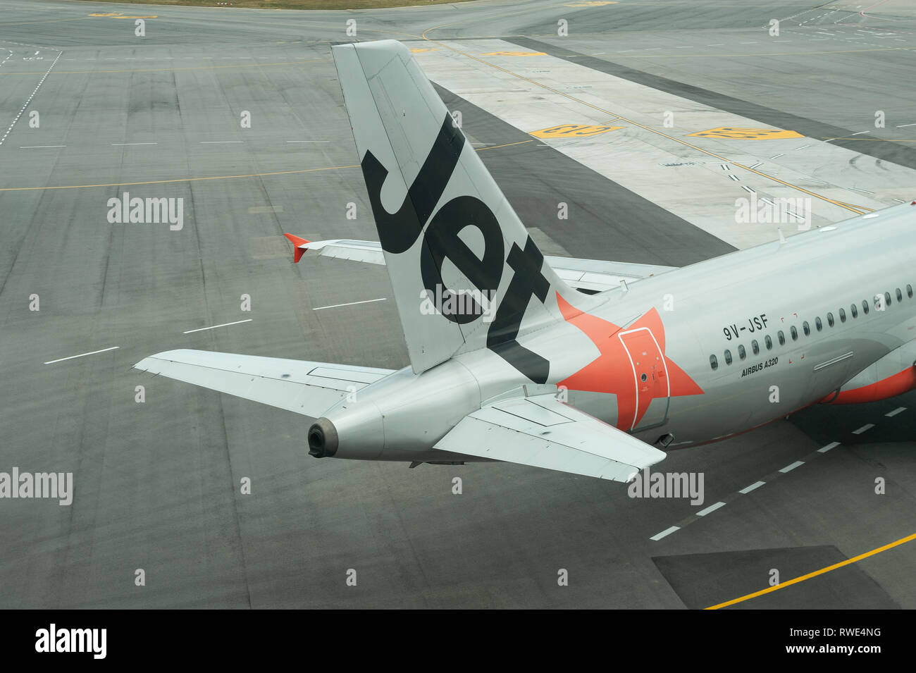 01.03.2019, Singapore, Republic of Singapore, Asia - Tail fin with ...