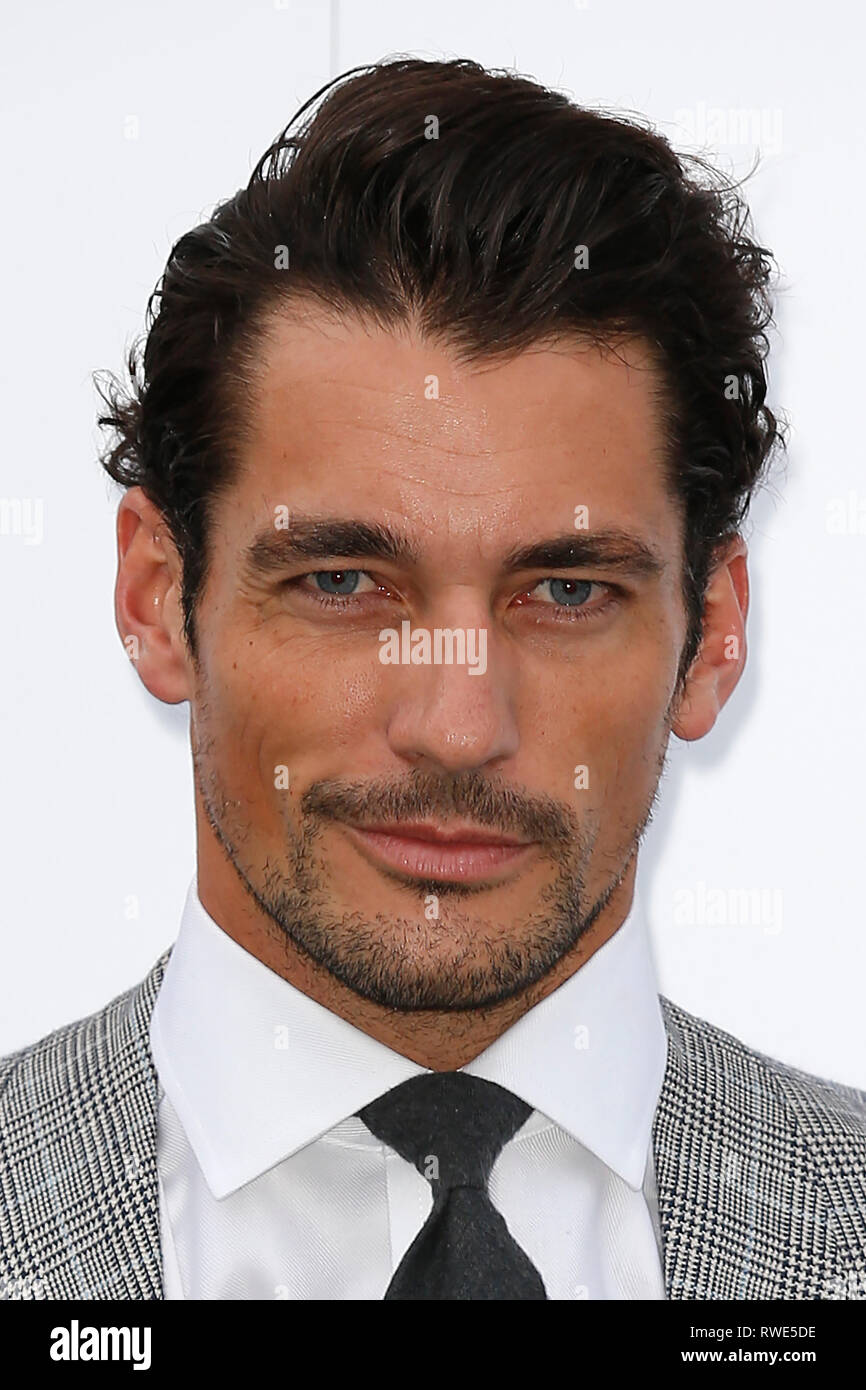 David Gandy poses at a film premier in London on 15 June 2014 Stock ...