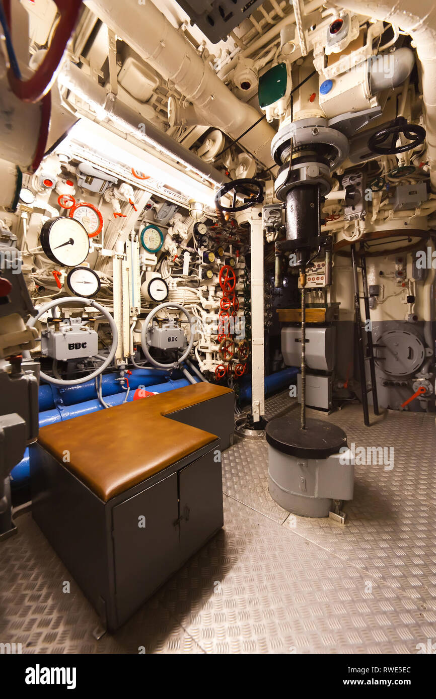German world war 2 submarine type VIIC/41 - command center - ultra wide ...