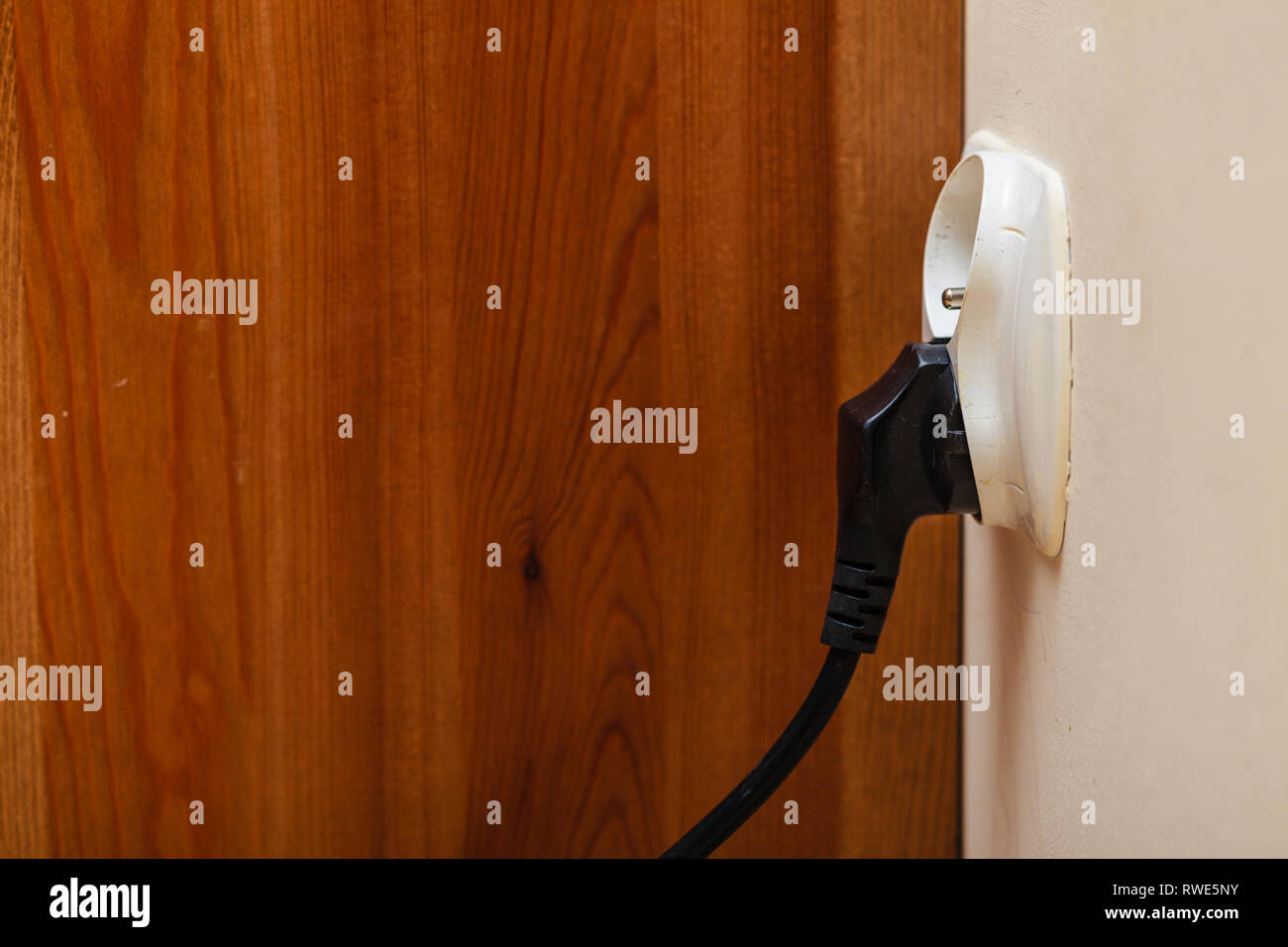 Interior objects concept. Power socket outlet with electric device or ...