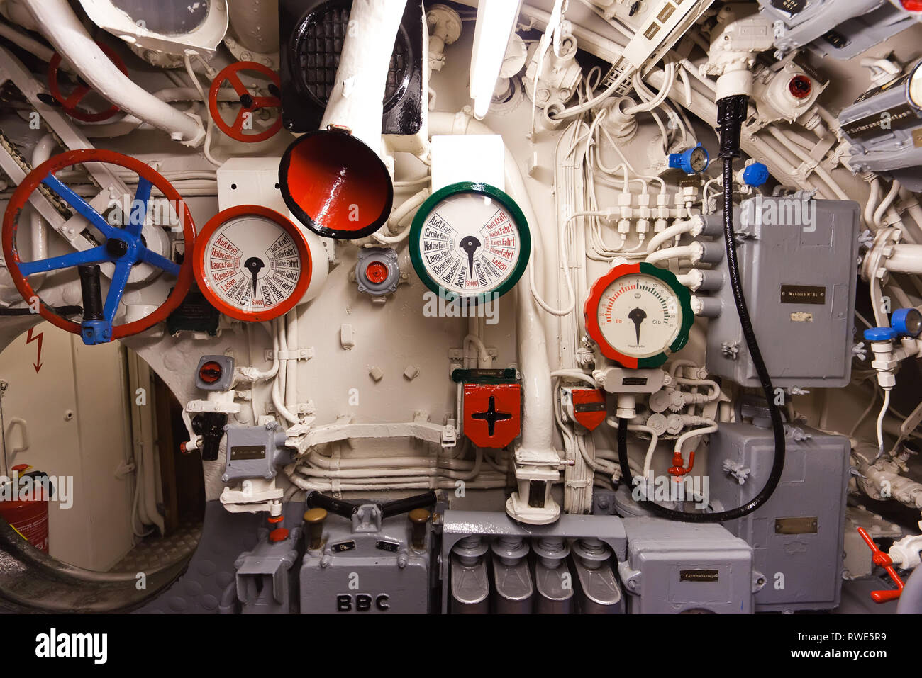 German world war 2 submarine type VIIC/41 - command center - ultra wide ...