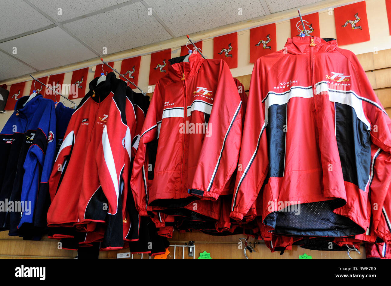 A range of souvenirs and clothing of the famous TT races on sale at the ...