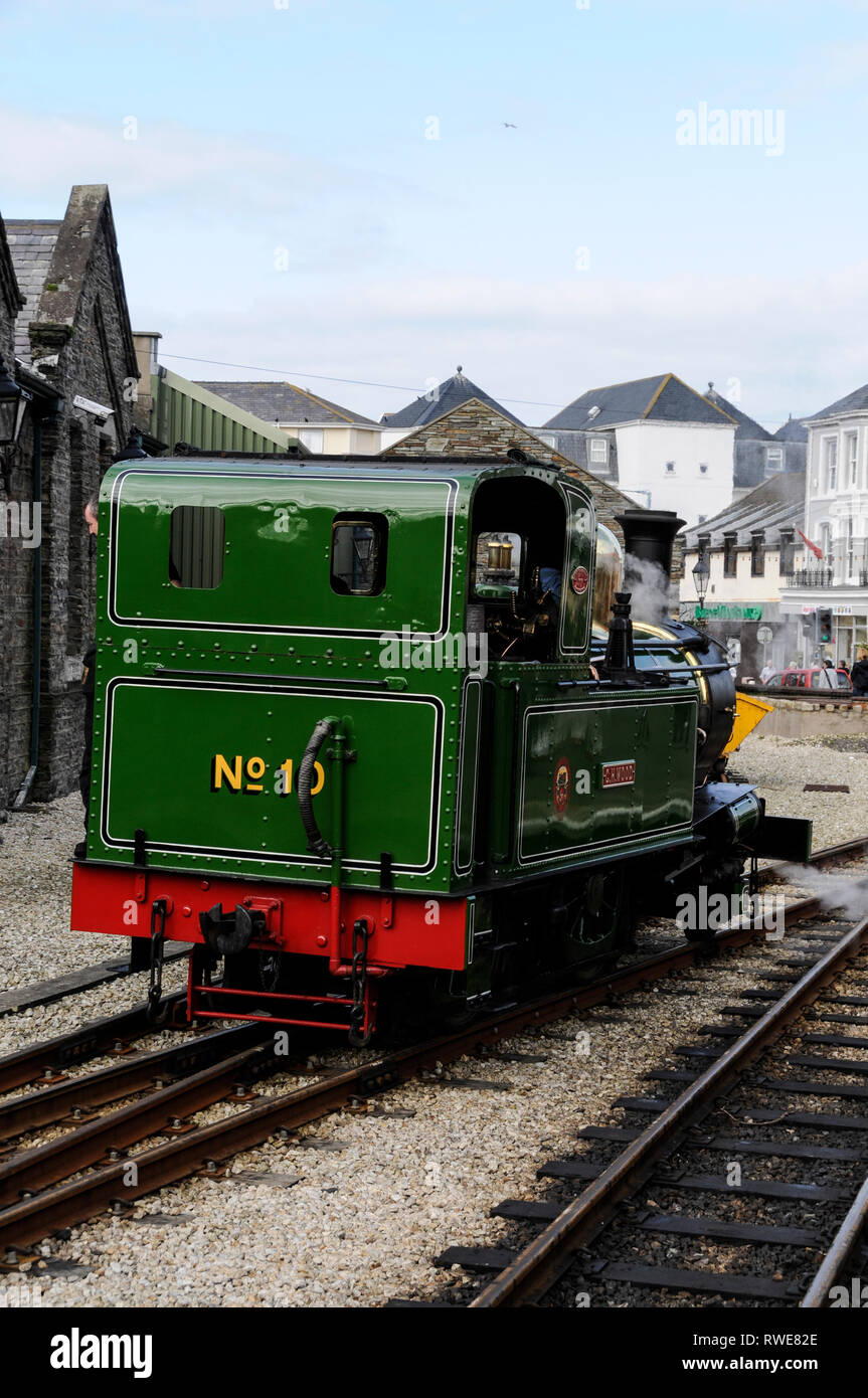 A steam engine belonging to the Isle of Man Railway Company, at the end ...