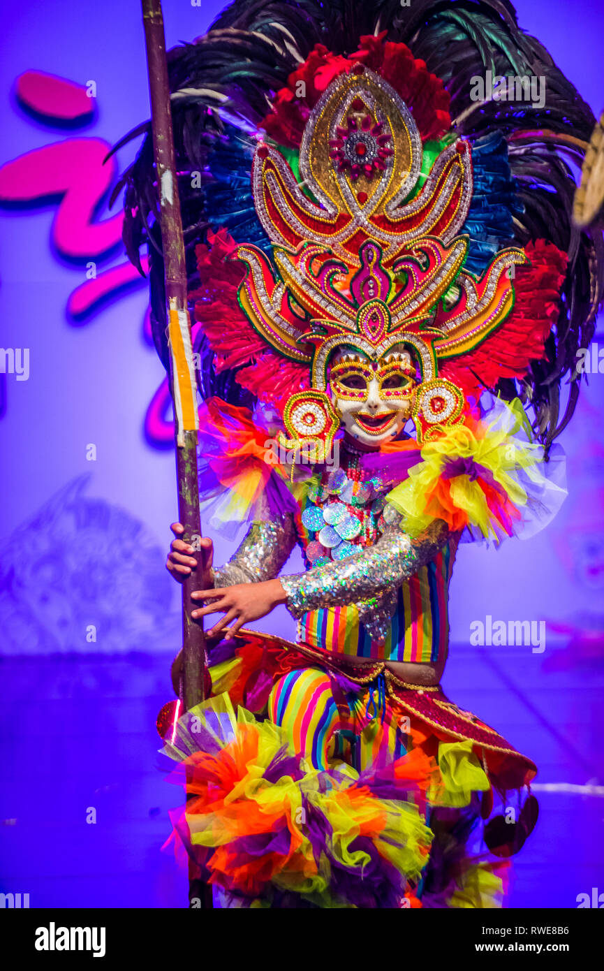 Filipino dancer from the Masskara festival of Bacolod perform at the ...