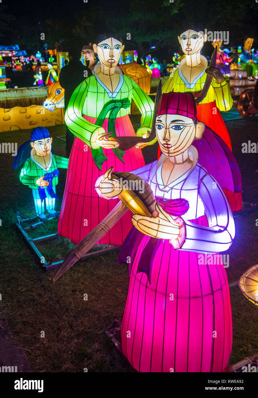 Colorful lantern decoration during the Jinju Lantern Festival in Jinju ...