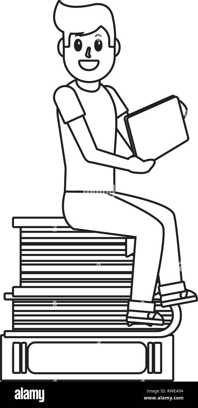 online education man cartoon Stock Vector Image & Art - Alamy