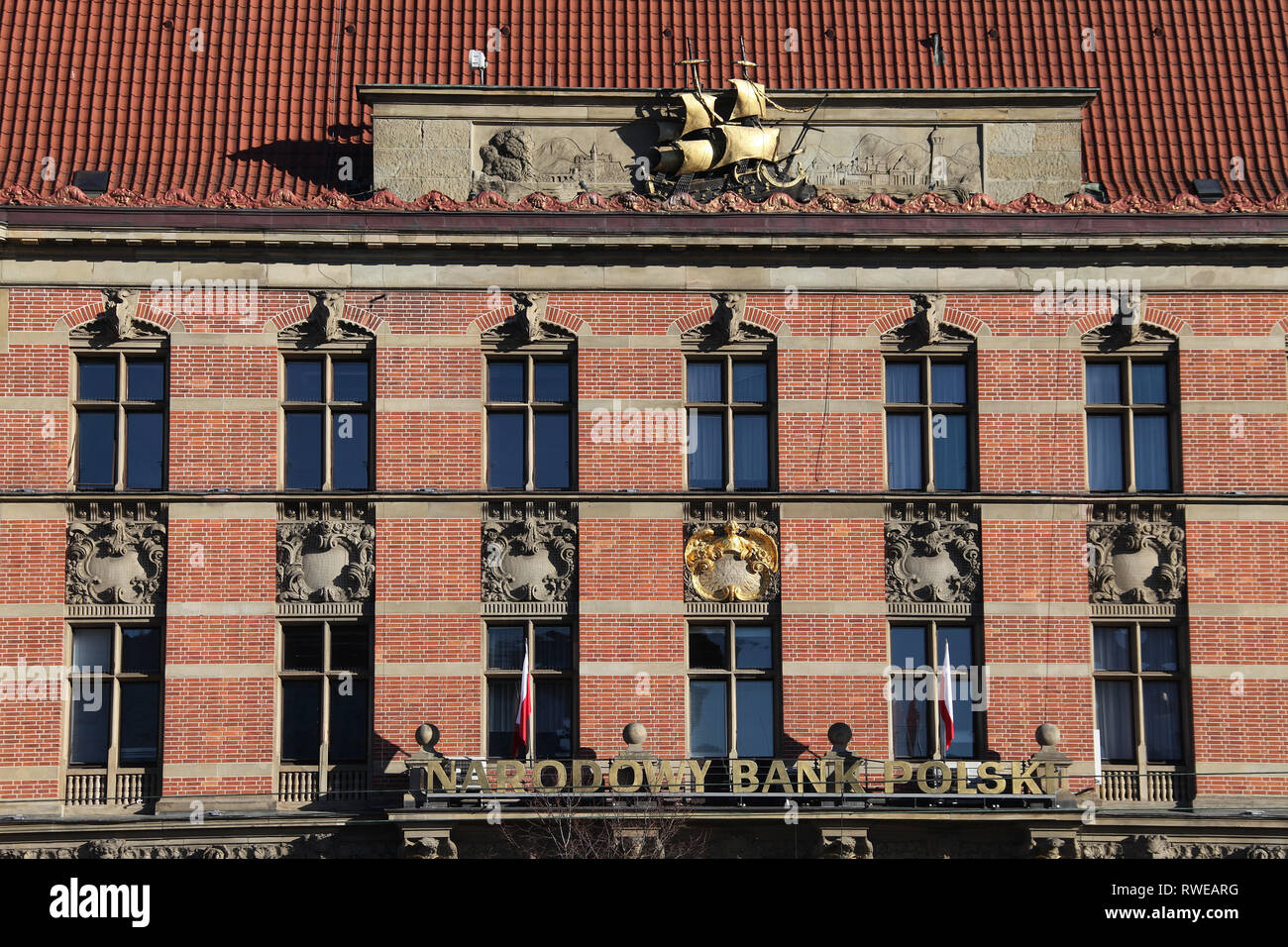 National Bank of Poland in Gdansk Stock Photo - Alamy