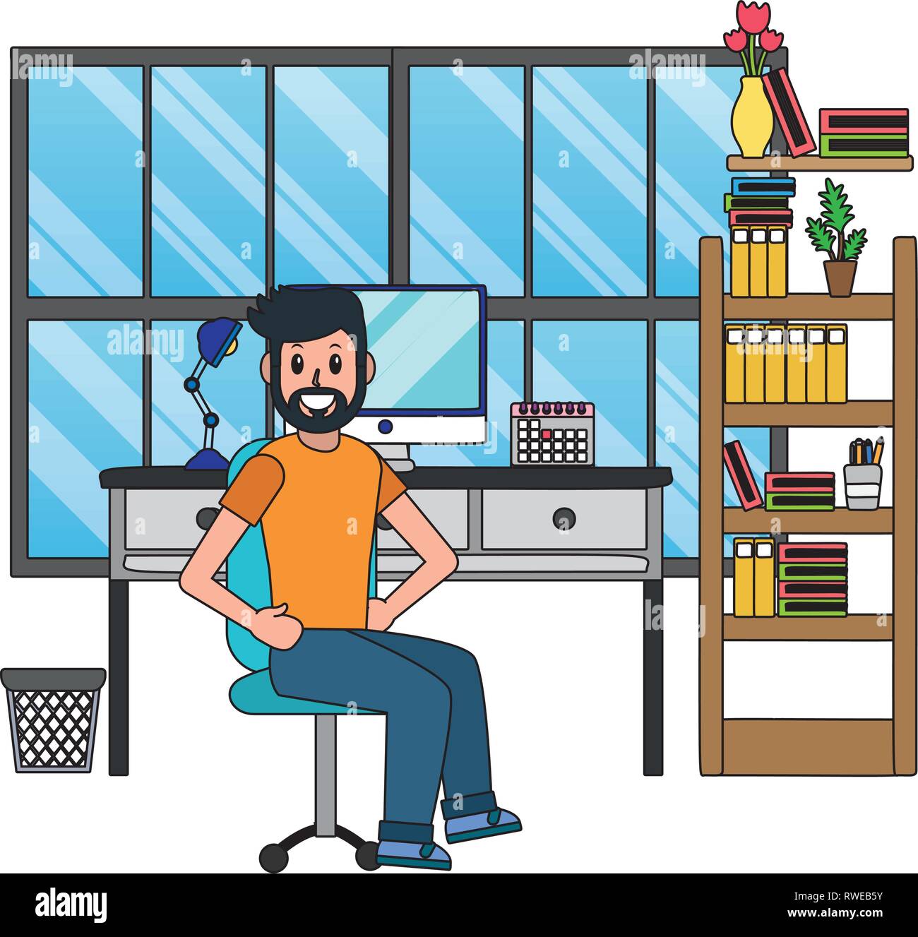 online education man cartoon Stock Vector Image & Art - Alamy