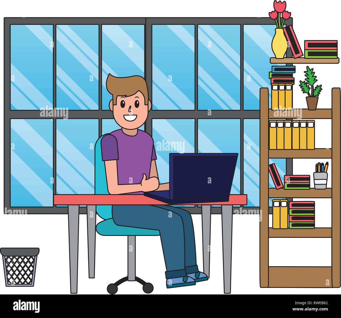 online education man cartoon Stock Vector Image & Art - Alamy