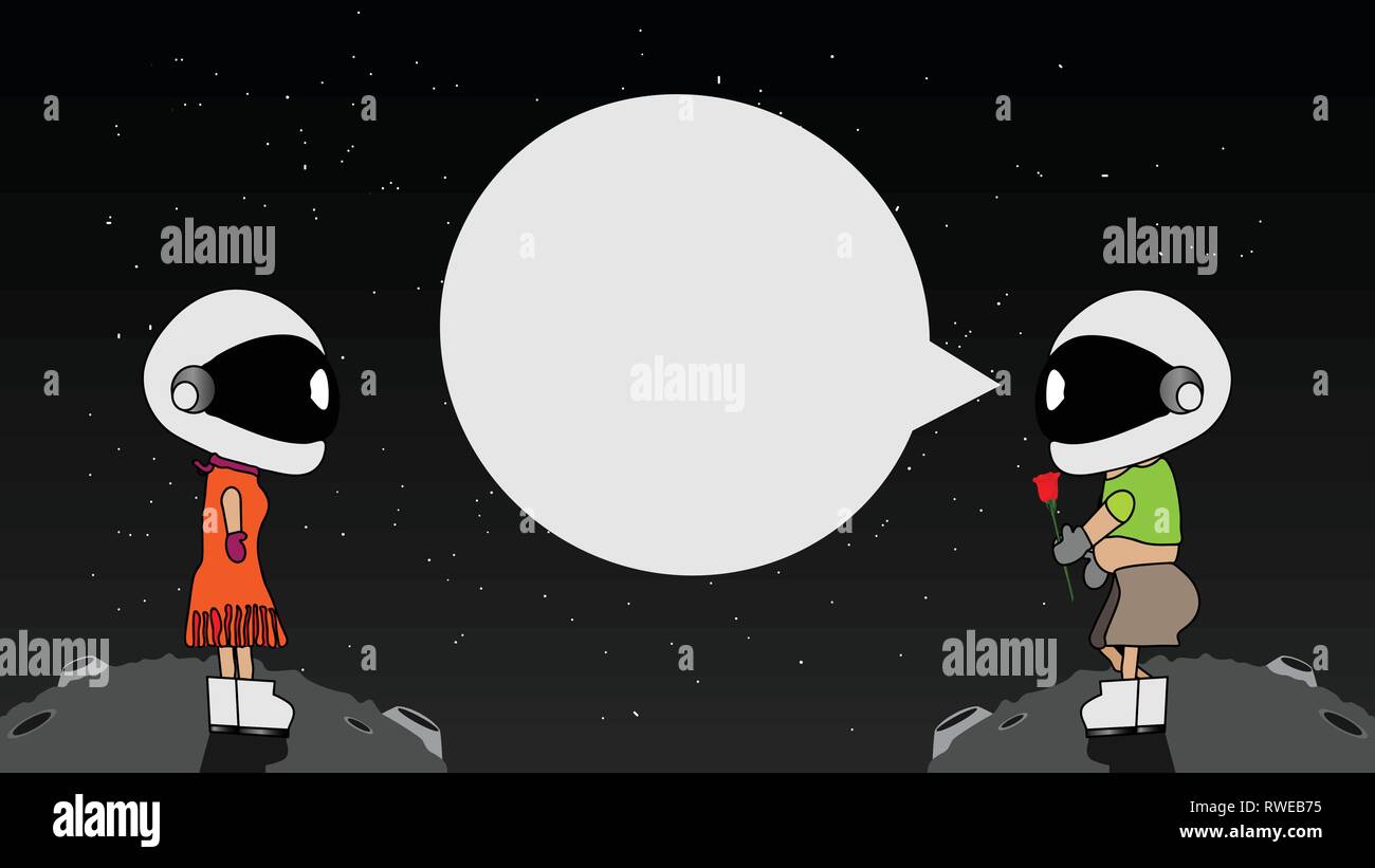 astronauts in space - editable layered illustration - vector ...