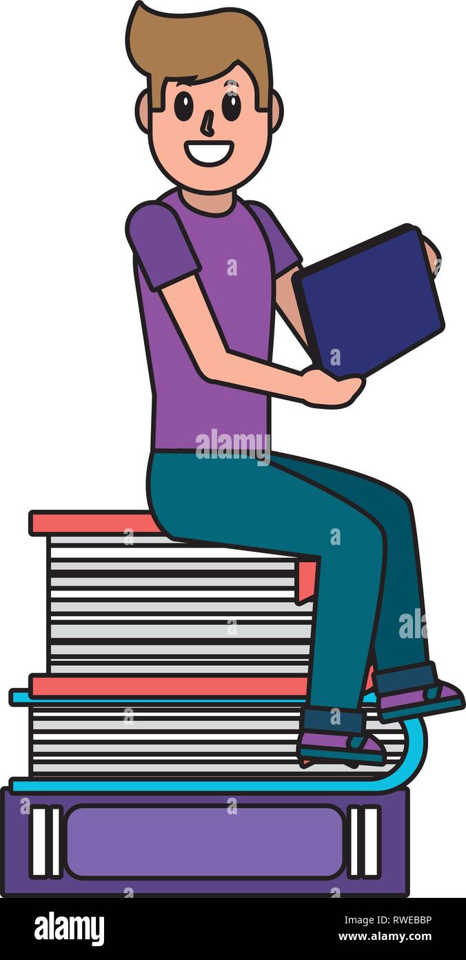 online education man cartoon Stock Vector Image & Art - Alamy