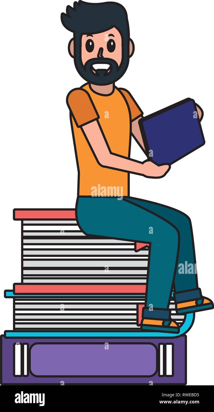 online education man cartoon Stock Vector Image & Art - Alamy