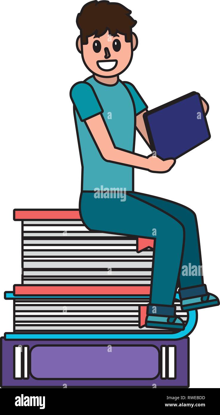 online education man cartoon Stock Vector Image & Art - Alamy