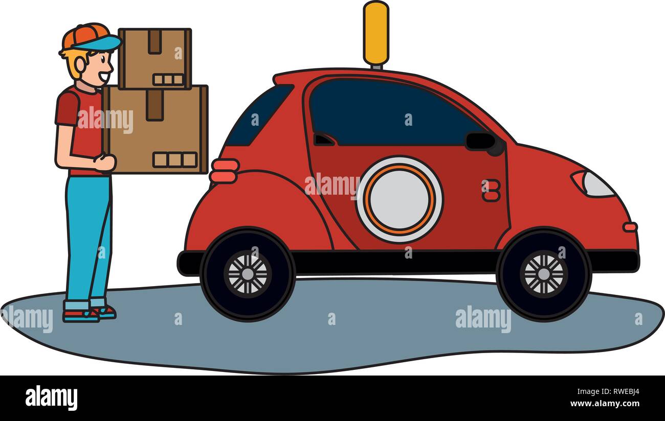 delivery service cartoon Stock Vector Image & Art - Alamy