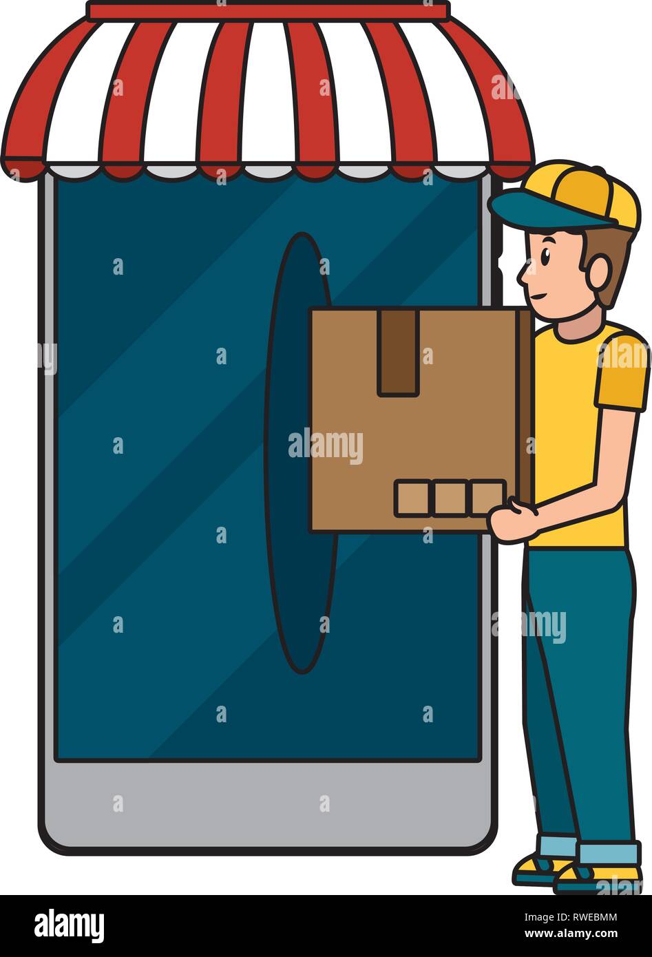online delivery cartoon Stock Vector Image & Art - Alamy