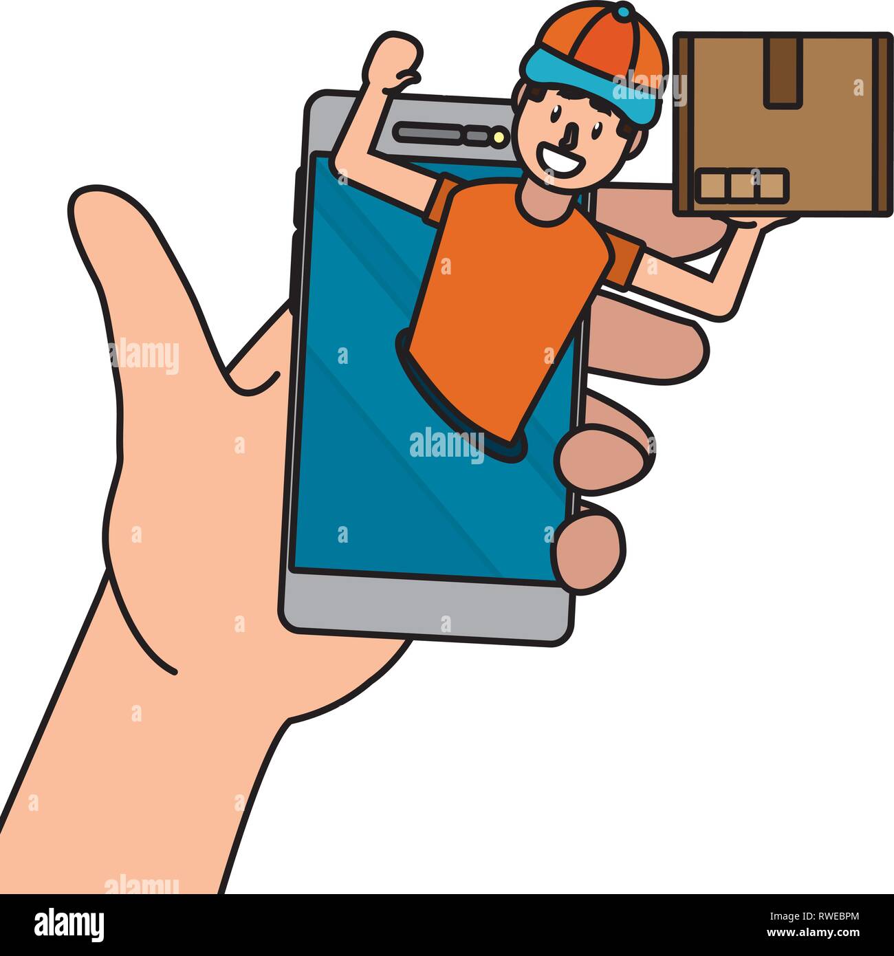 online delivery cartoon Stock Vector Image & Art - Alamy