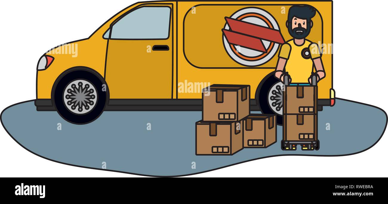 delivery service cartoon Stock Vector Image & Art - Alamy