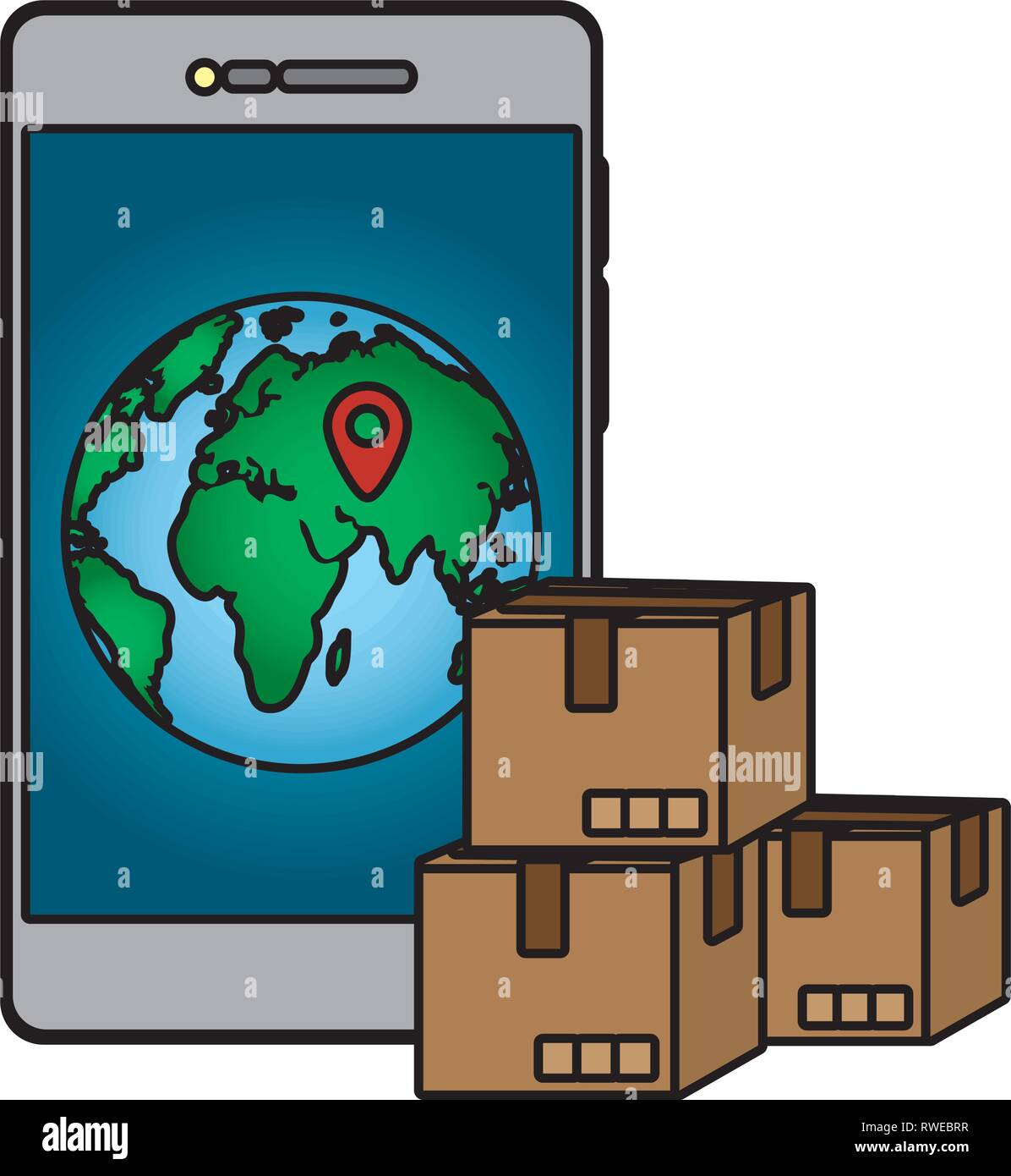 online delivery cartoon Stock Vector Image & Art - Alamy