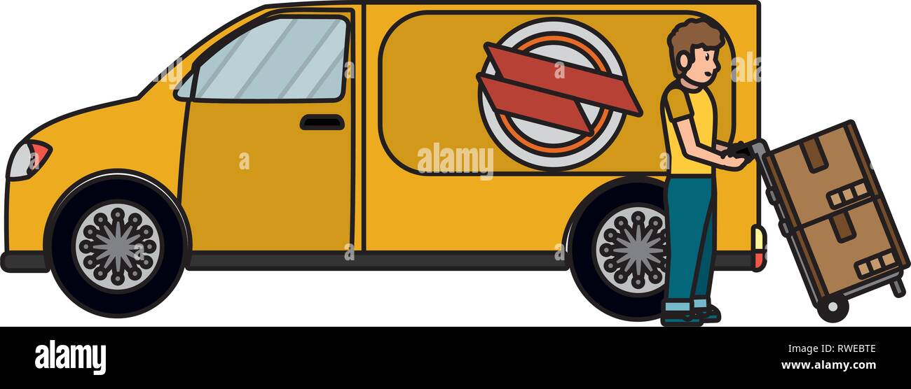 delivery service cartoon Stock Vector Image & Art - Alamy