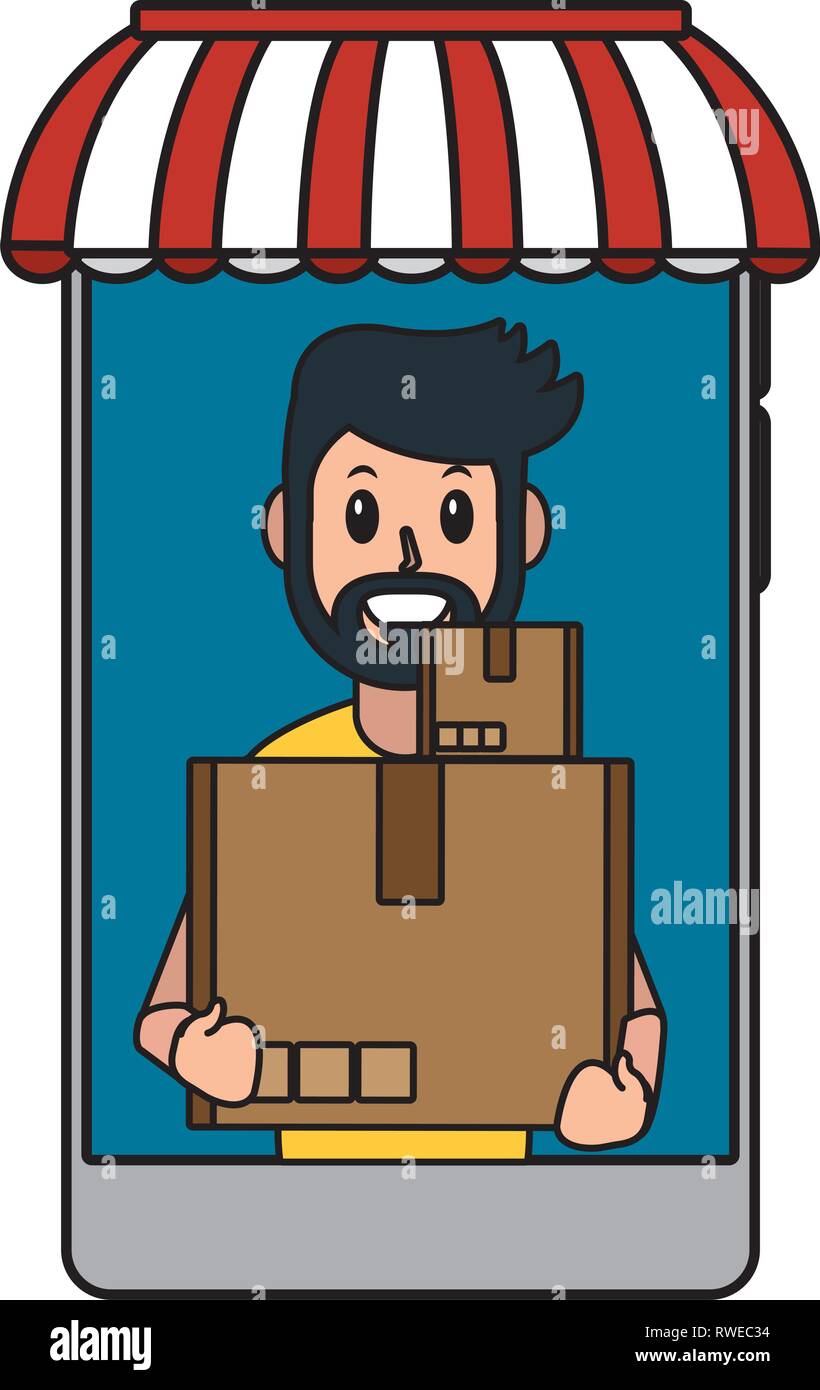 online delivery cartoon Stock Vector Image & Art - Alamy