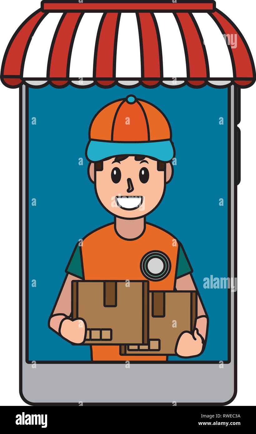 online delivery cartoon Stock Vector Image & Art - Alamy