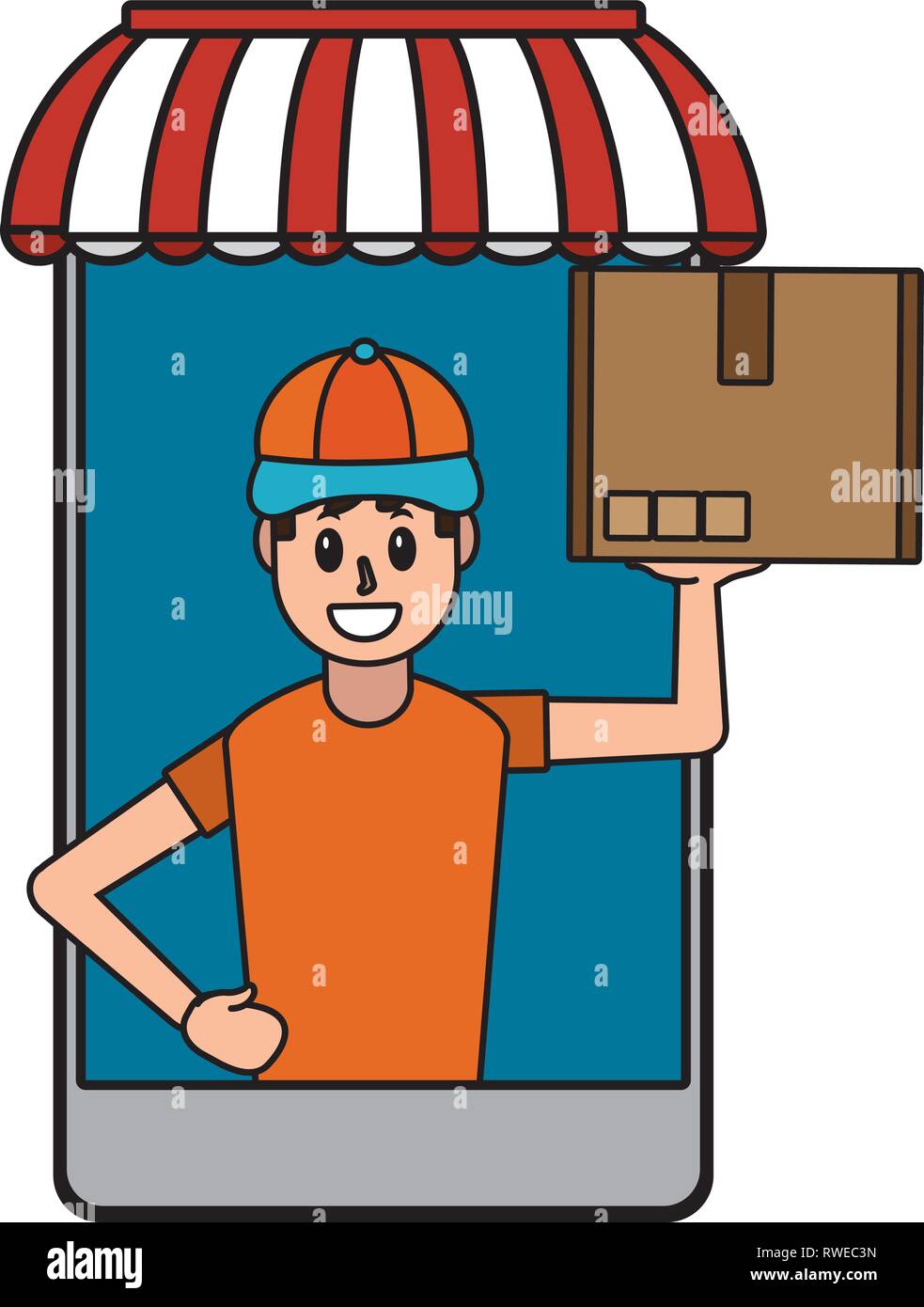 online delivery cartoon Stock Vector Image & Art - Alamy